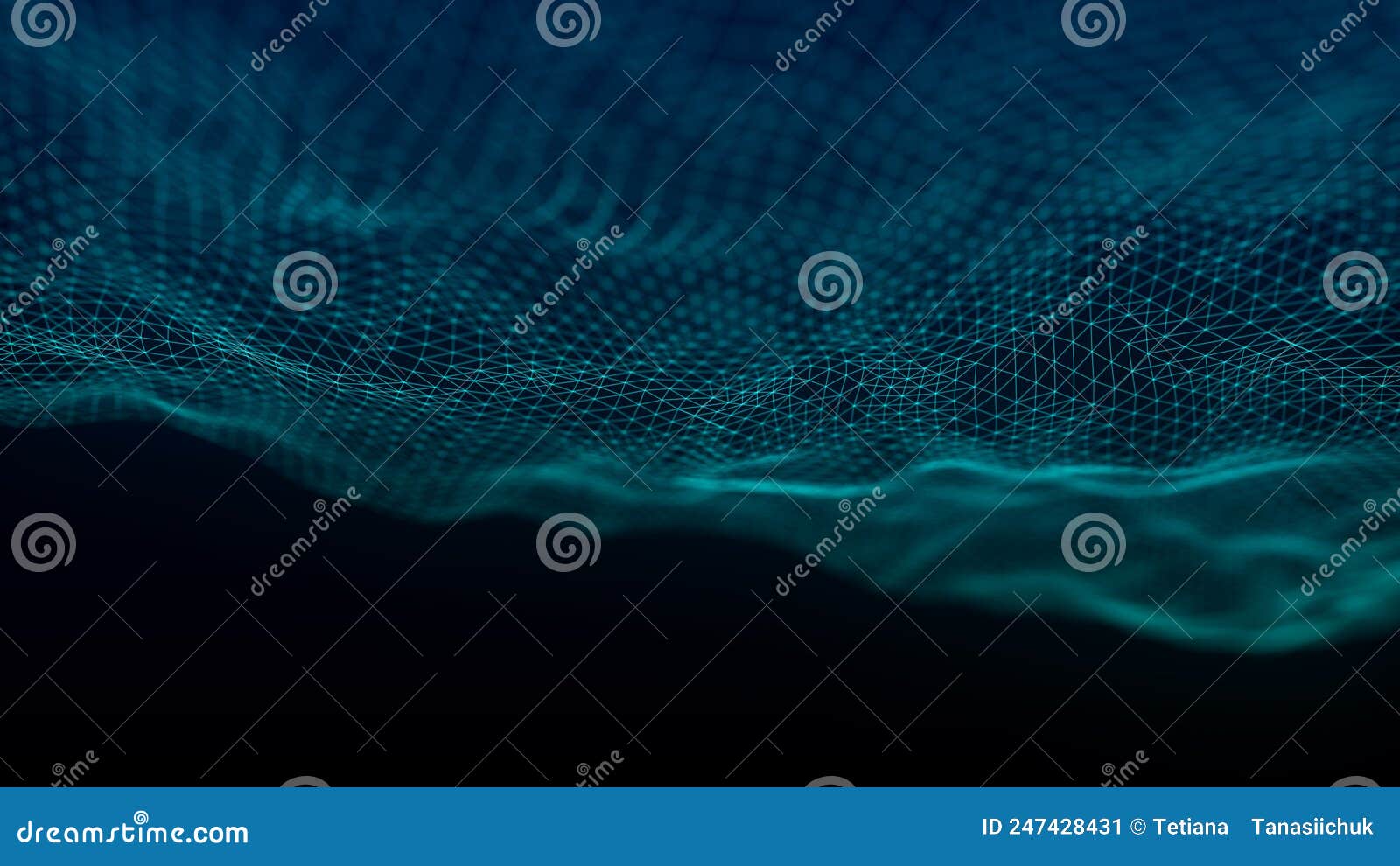 Particle Placement With Hanging Dots In Space. Wave Of Particles. Wave ...