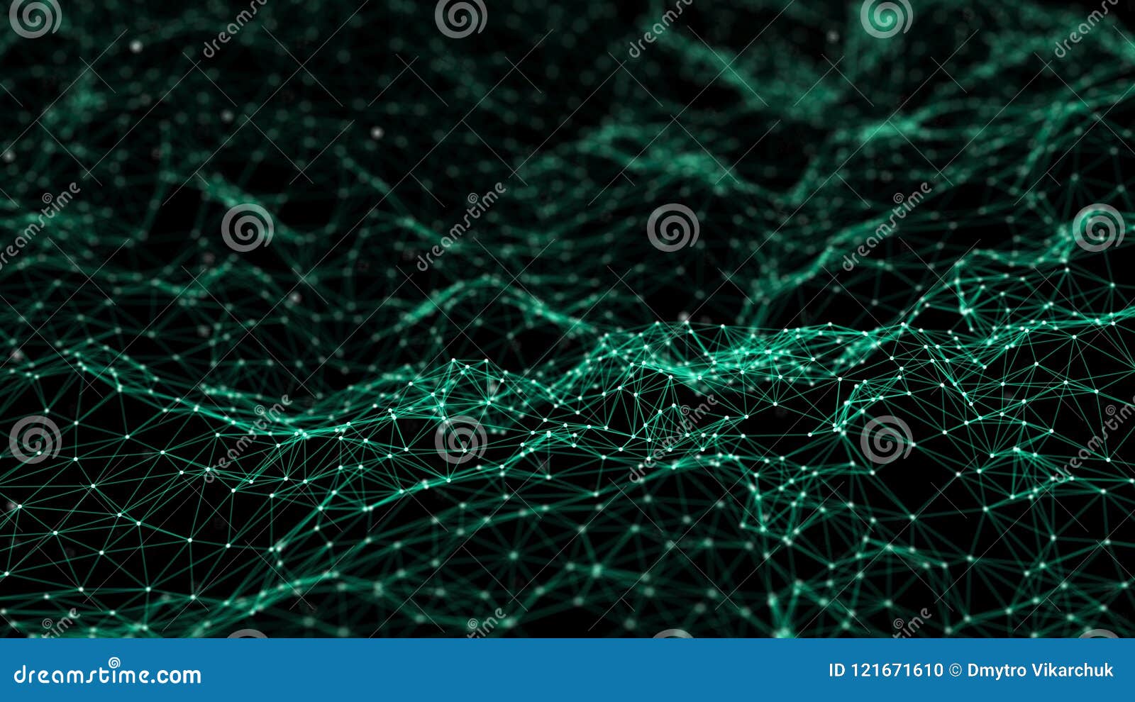 Network Connection Dots and Lines. Technology Background. Plexus. Big Data Background. Green. 3d ...