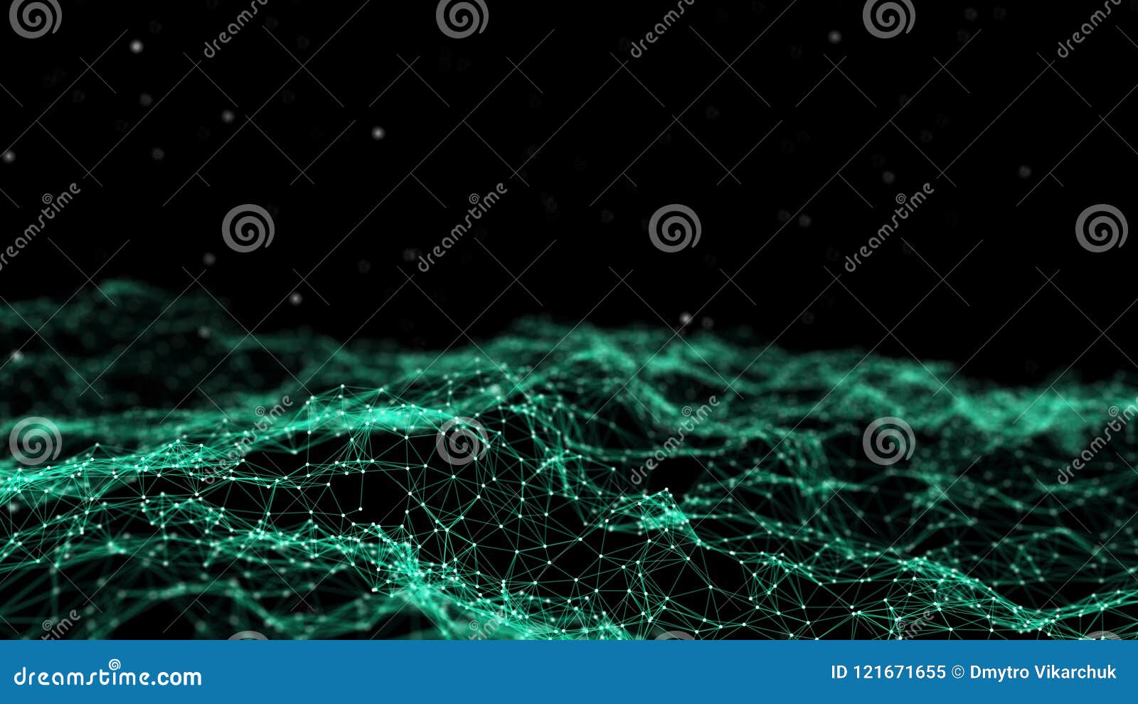 Network Connection Dots and Lines. Technology Background. Plexus. Big Data Background. Green. 3d ...