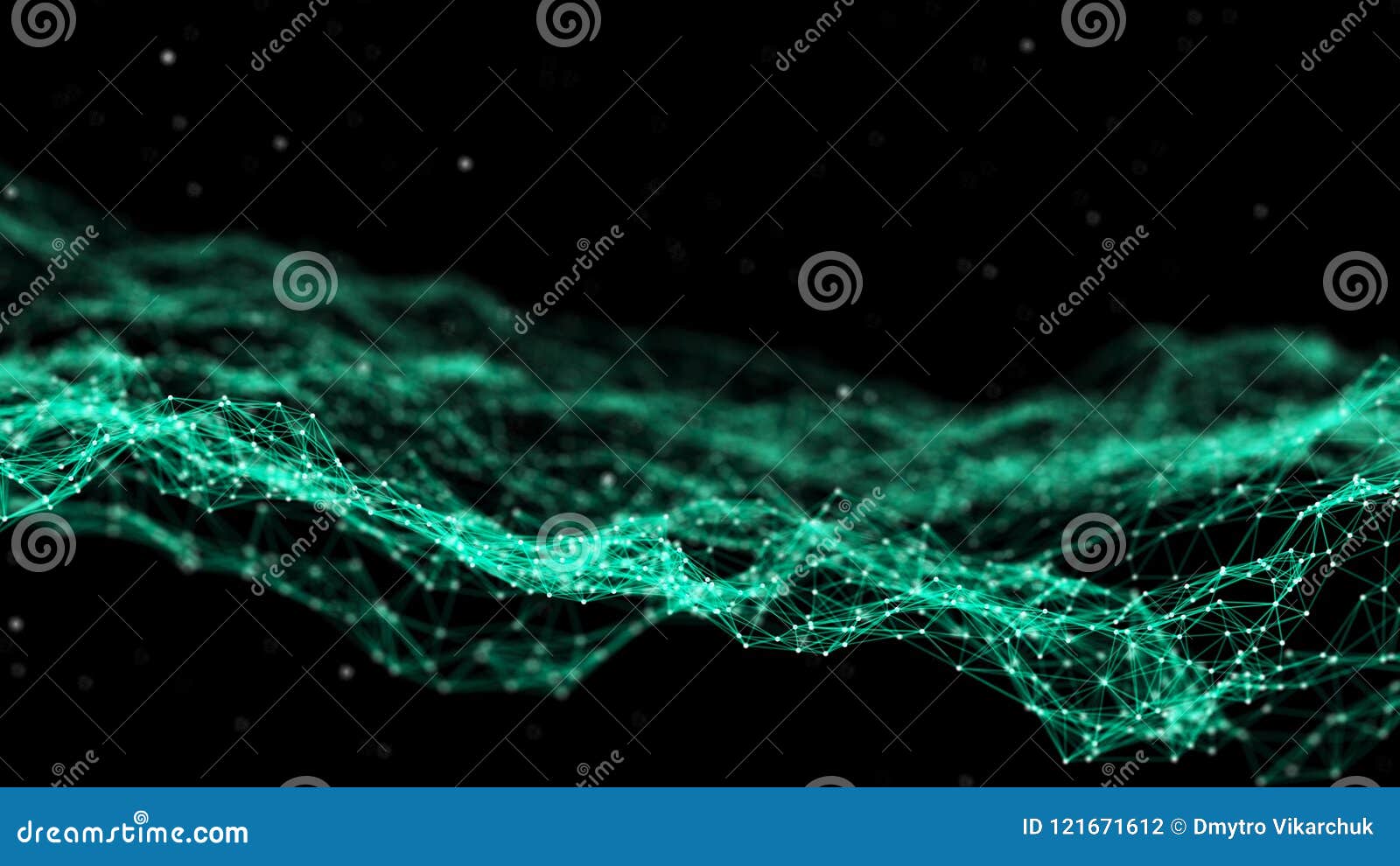 Network Connection Dots and Lines. Technology Background. Plexus. Big Data Background. Green. 3d ...