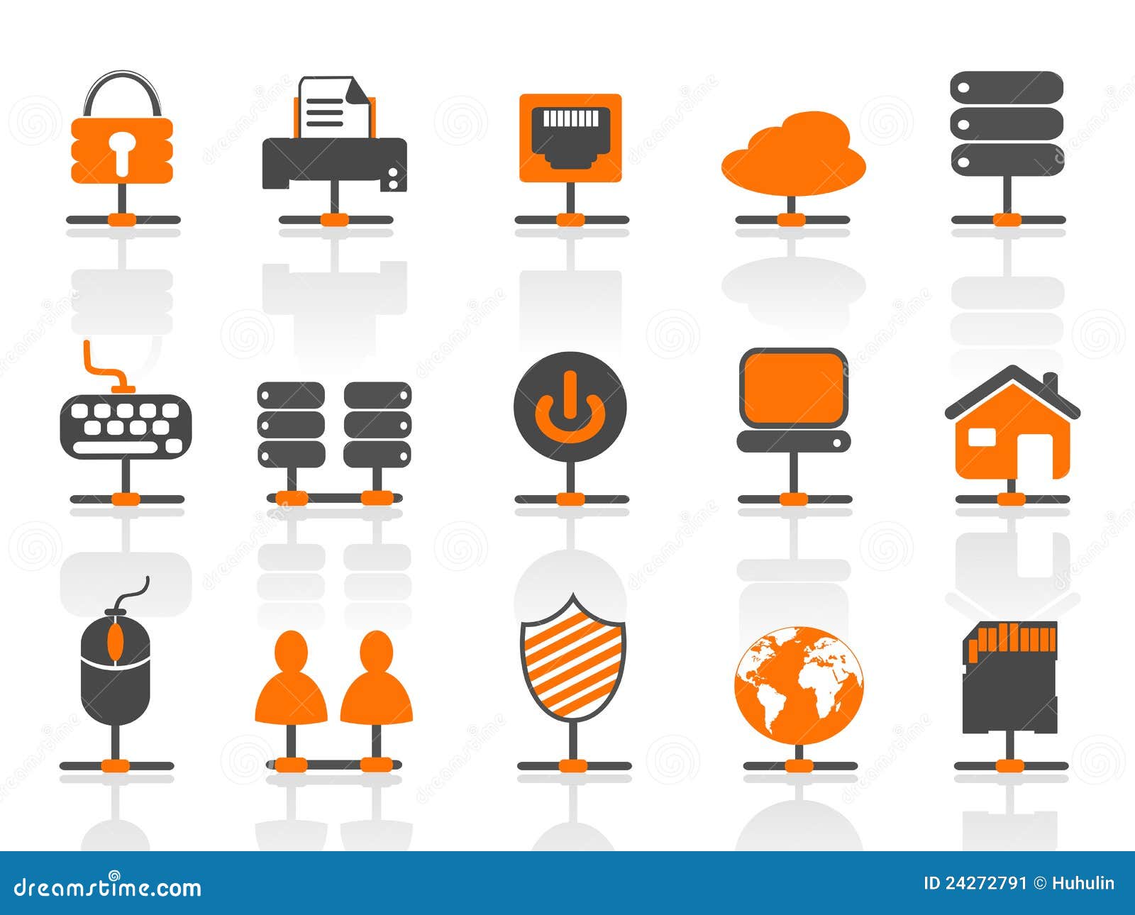 Network Connection Icons Set Stock Vector - Illustration of internet ...