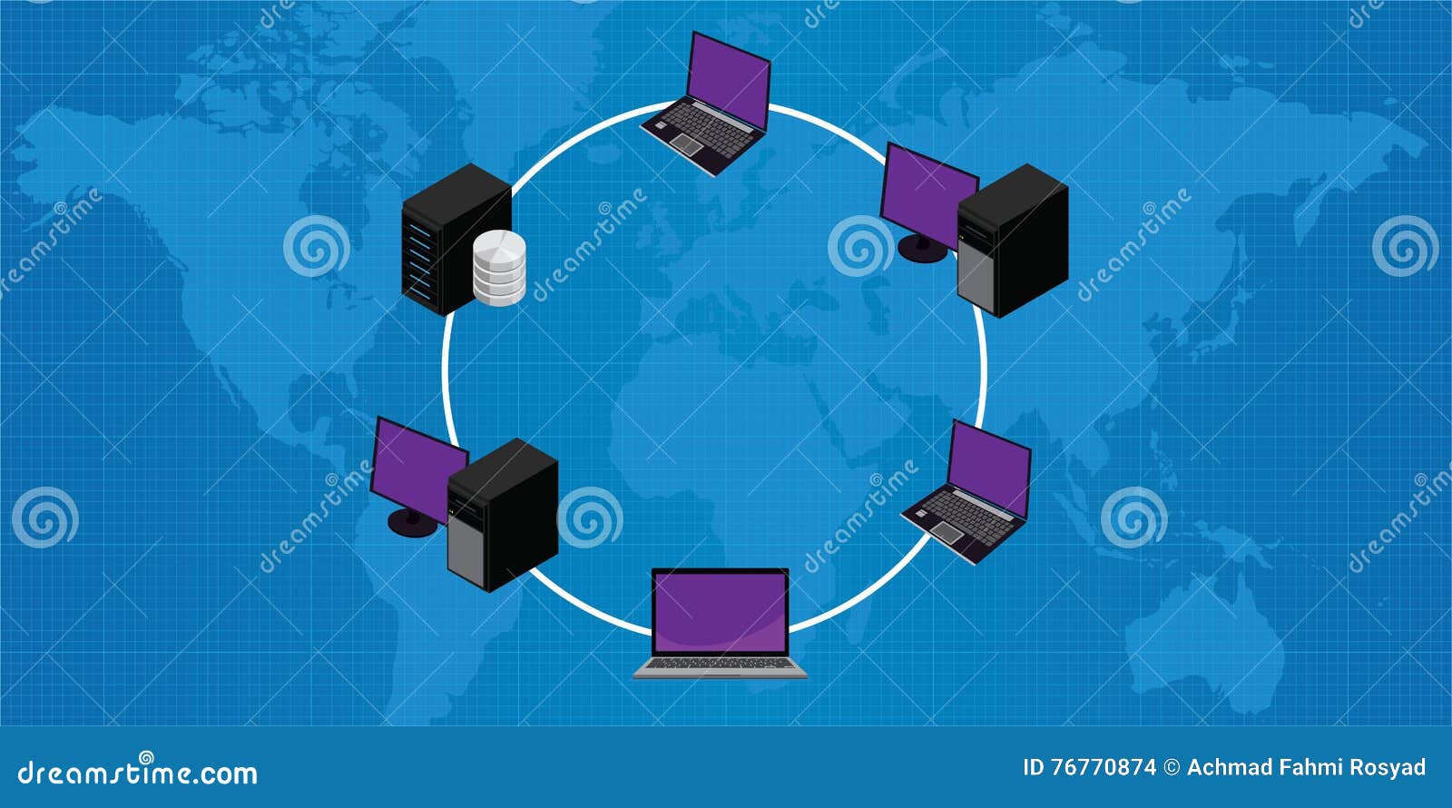 Network Connection Lan Wan Ring Topology Stock Vector - Illustration of ... Network Connection Lan Wan Ring Topology Stock Vector - Illustration of ...