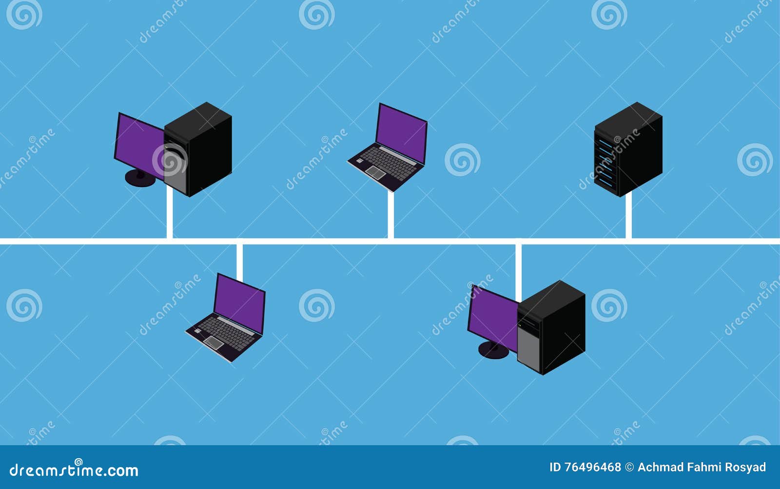 Network Connection Lan Wan Topology Stock Vector - Illustration of ...