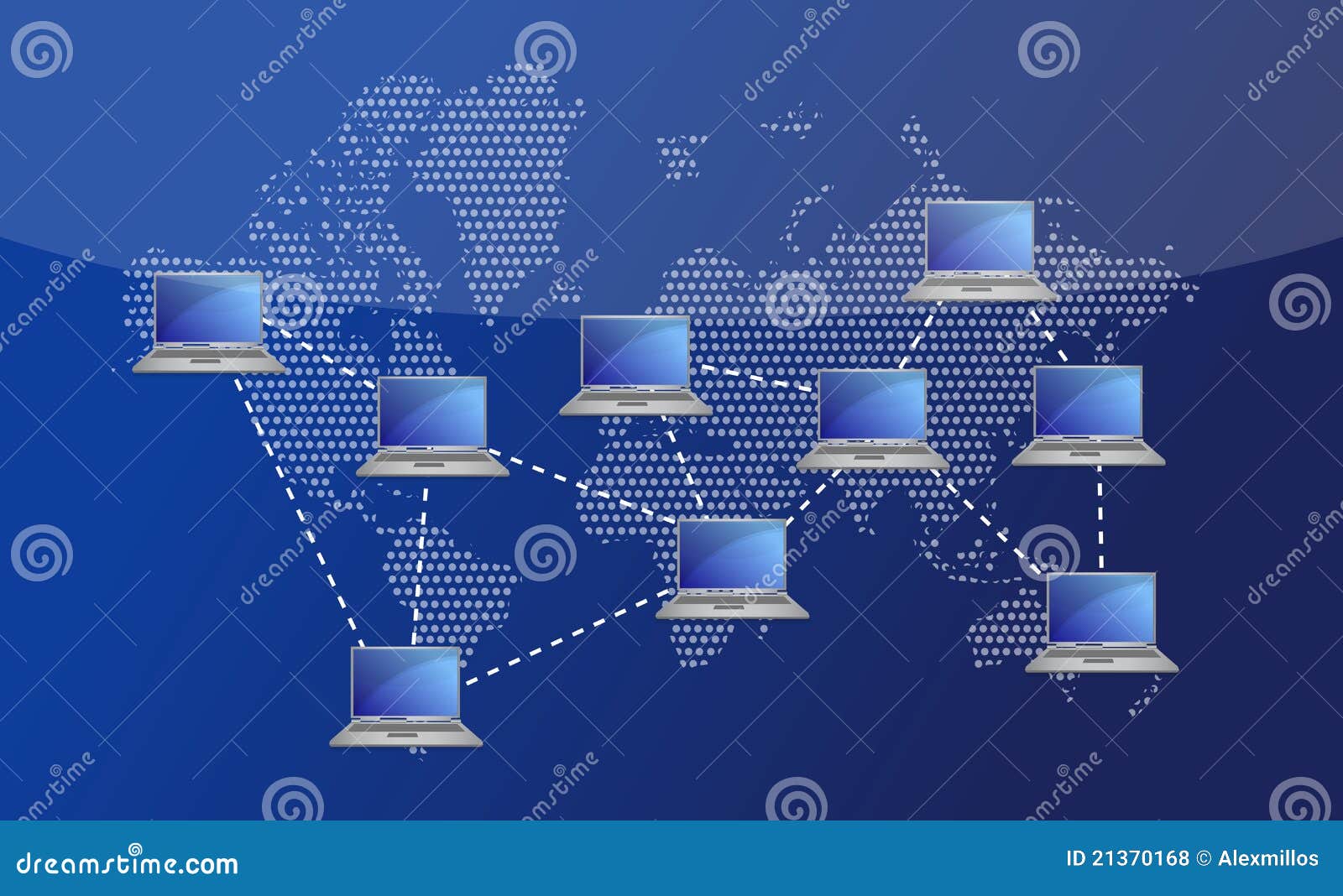 Network Connection with Laptop Illustration Stock Vector - Illustration ...