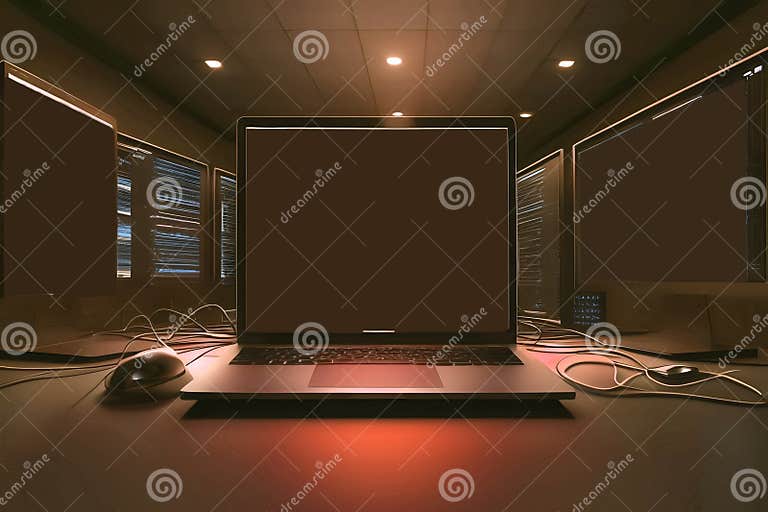 Network Connection.Laptop,monitors.Digital Information Technology Stock ...