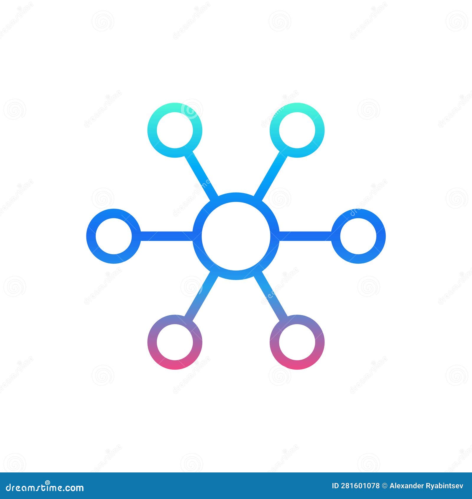 Network, Connection Line Colourful Icon. Connection Technology Concept ...