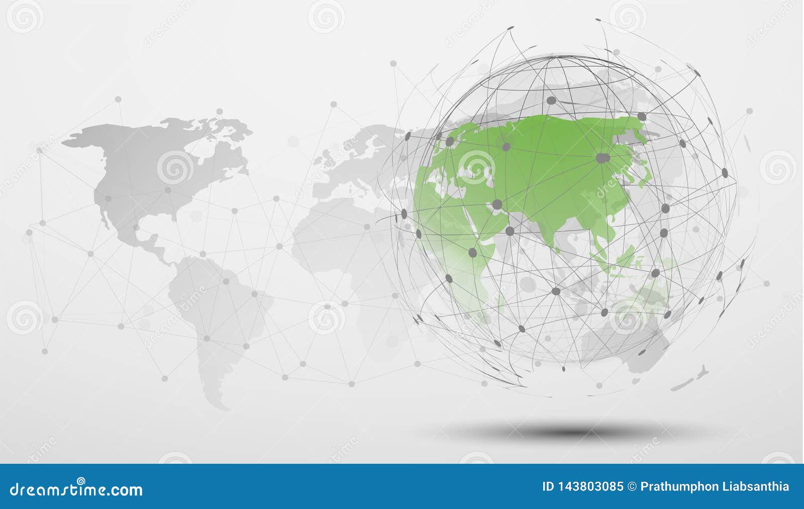 Network Connection Line Composition Concept Mesh, Earth Vector Stock ...