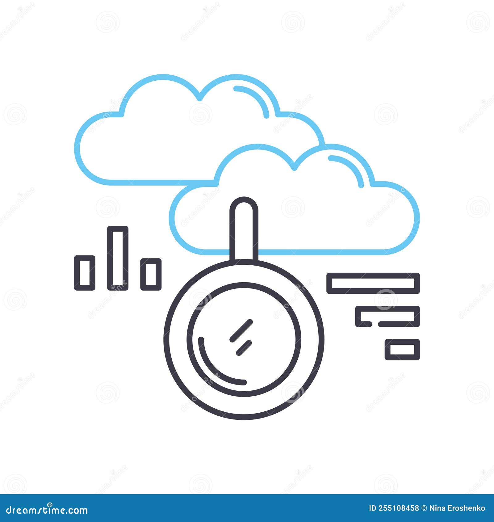 Network Connection Line Icon, Outline Symbol, Vector Illustration ...