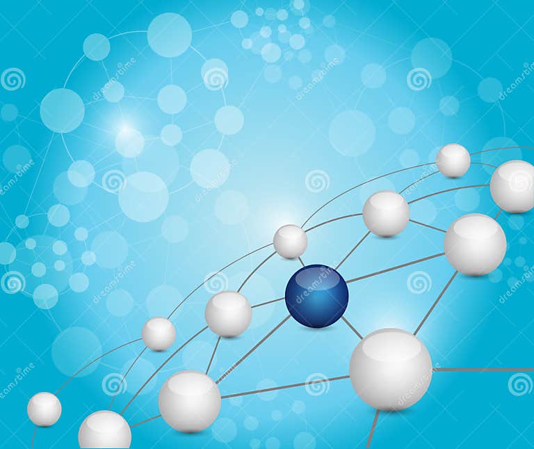 Network Connection Links Over an Atom Network Stock Illustration ...