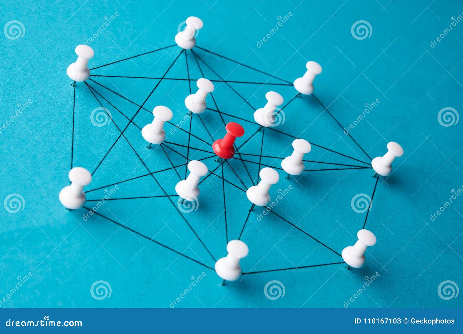 Network Connection Made from Push Pins Stock Image - Image of ...