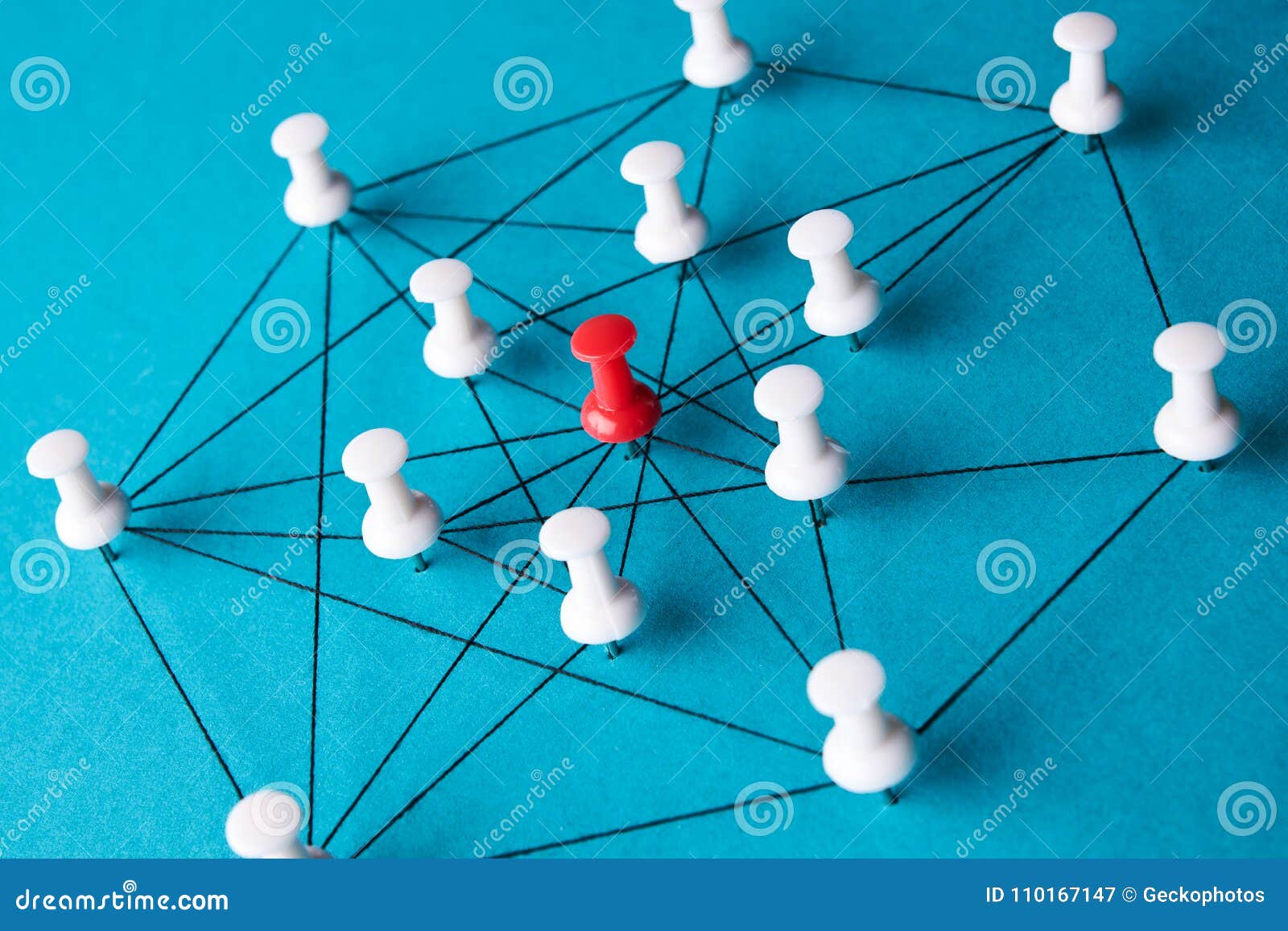 Network Connection Made from Push Pins Stock Image - Image of ...
