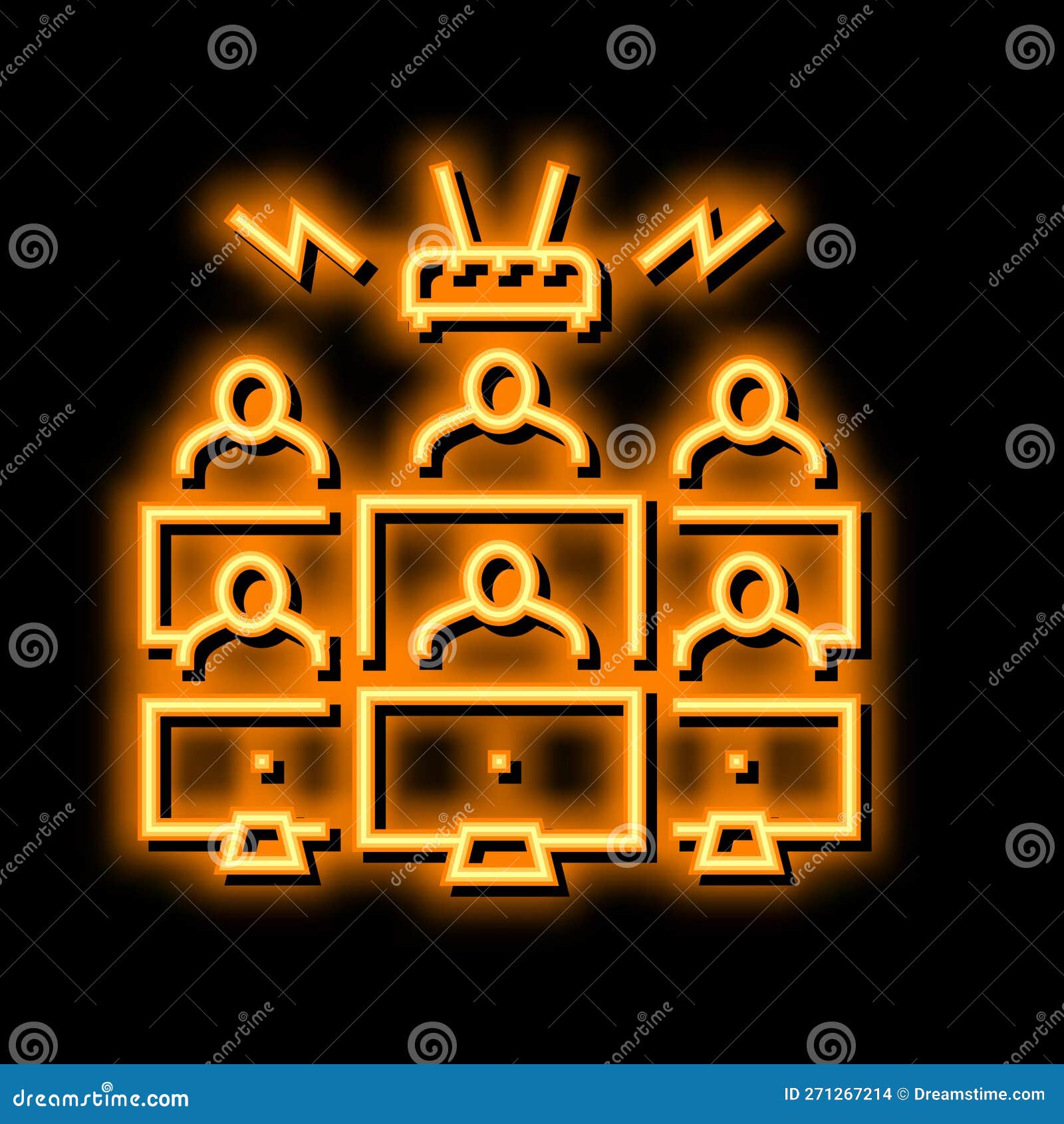 Network Connection Neon Glow Icon Illustration Stock Vector ...