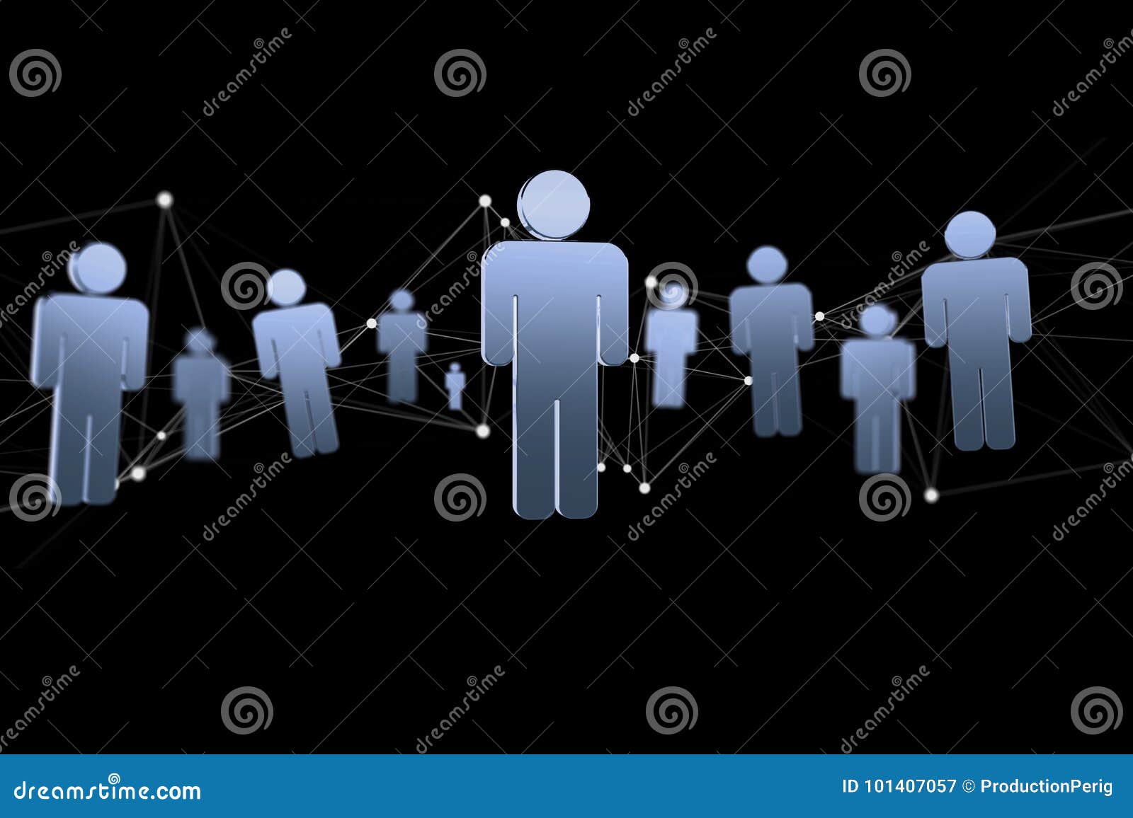 Network Connection with People Linked Each Other - 3D Rendering Stock ...