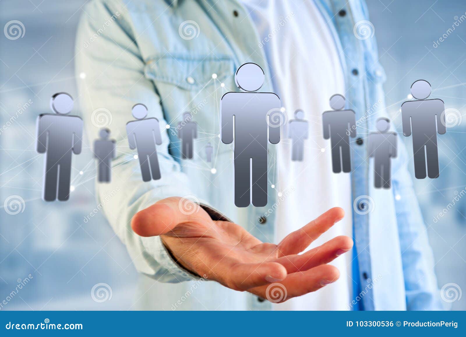 Network Connection with People Linked Each Other - 3D Rendering Stock ...