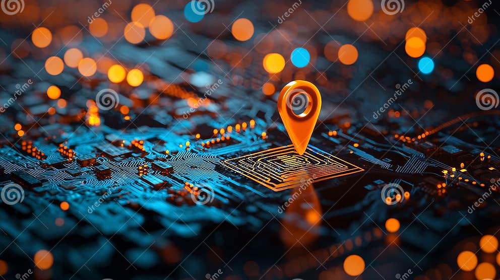 Network Connection Pin Symbolizing Network Connection in a City. Stock ...