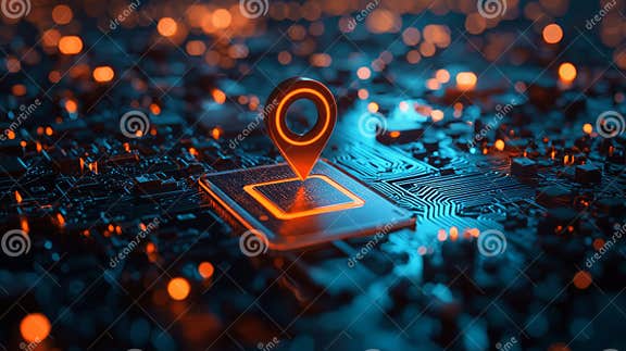 Network Connection Pin Symbolizing a City S Network Connection. Stock ...