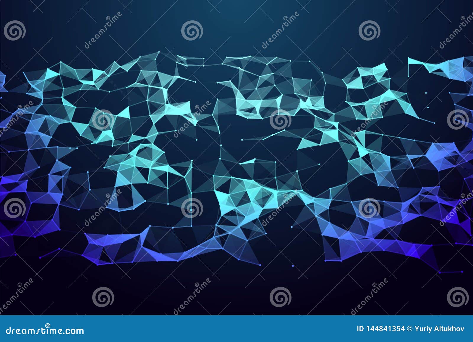Network Connection with Points and Lines. Abstract Polygonal Mesh Stock ...
