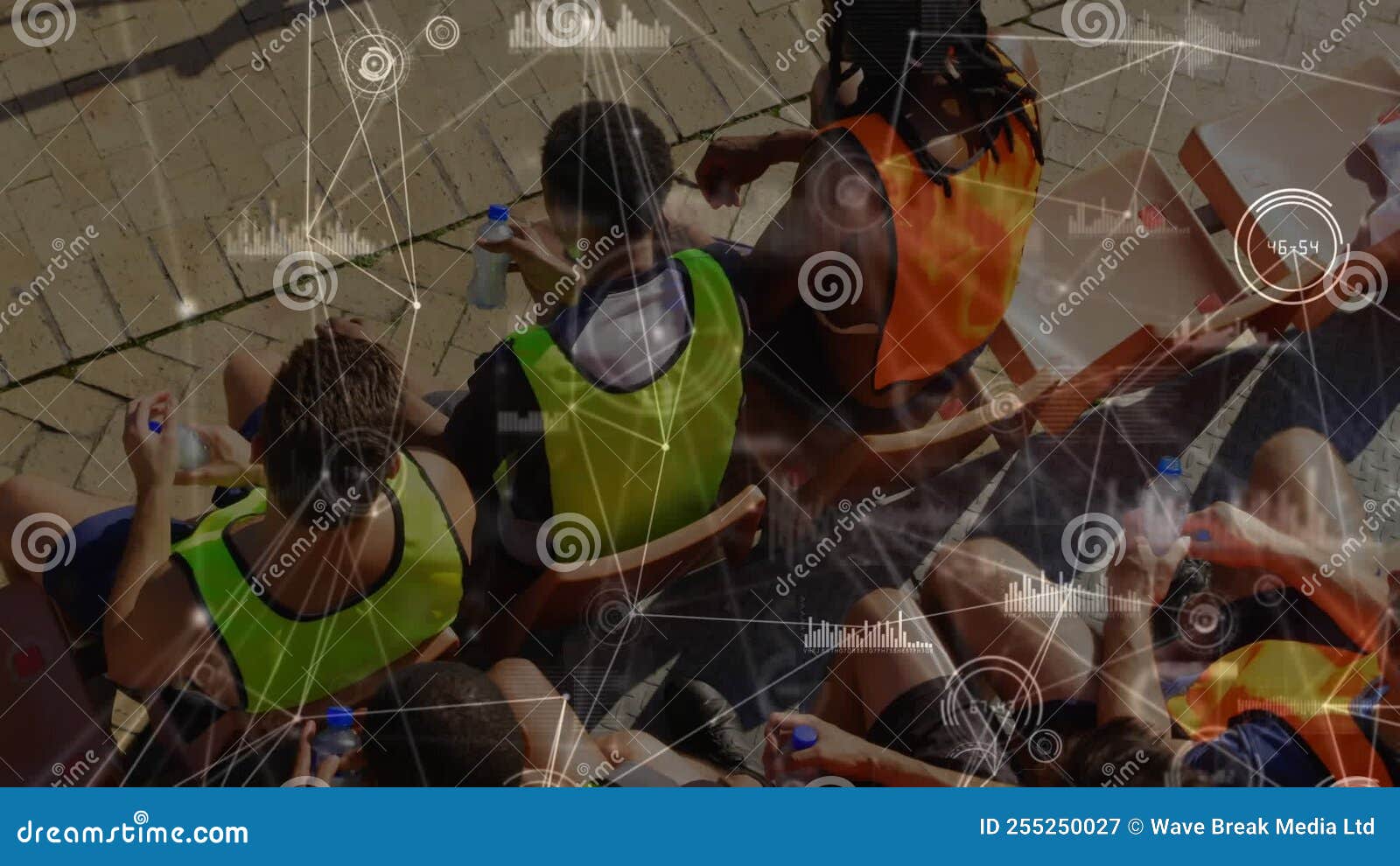 Network Connection with Sports Team Sitting on Seats Stock Video ...