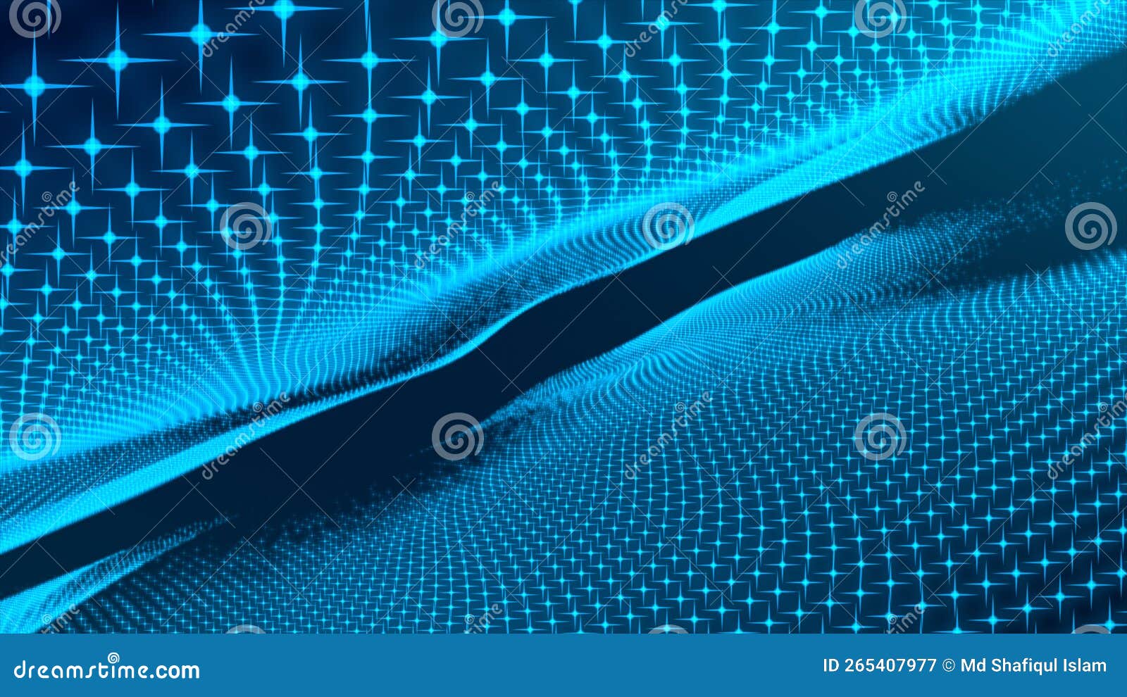 Network Connection Structure. Digital Dynamic Wave of Dots. Digital ...