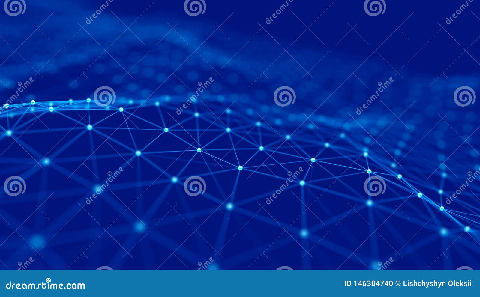 Network Connection Structure. Wave of Particles. Big Data Digital ...