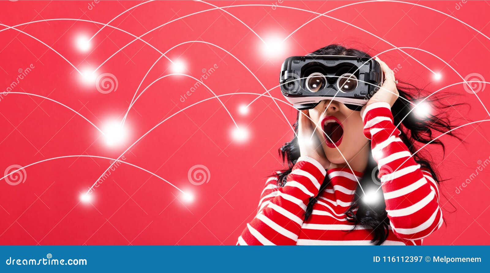 Network and Connection Technology Concept with Woman Using a Virtual ...