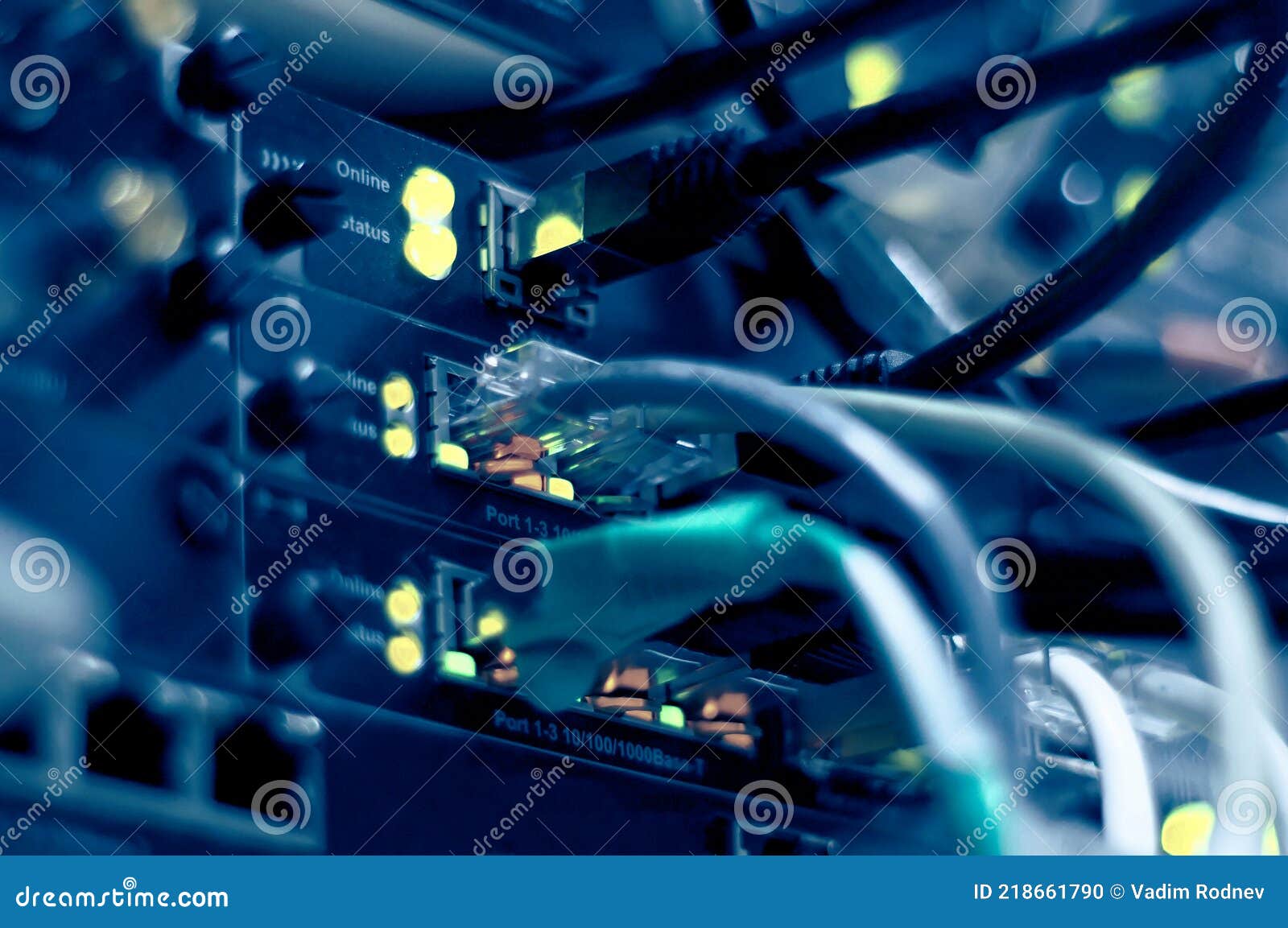 Network Connection Technology with Network Switch Router, Ethernet ...