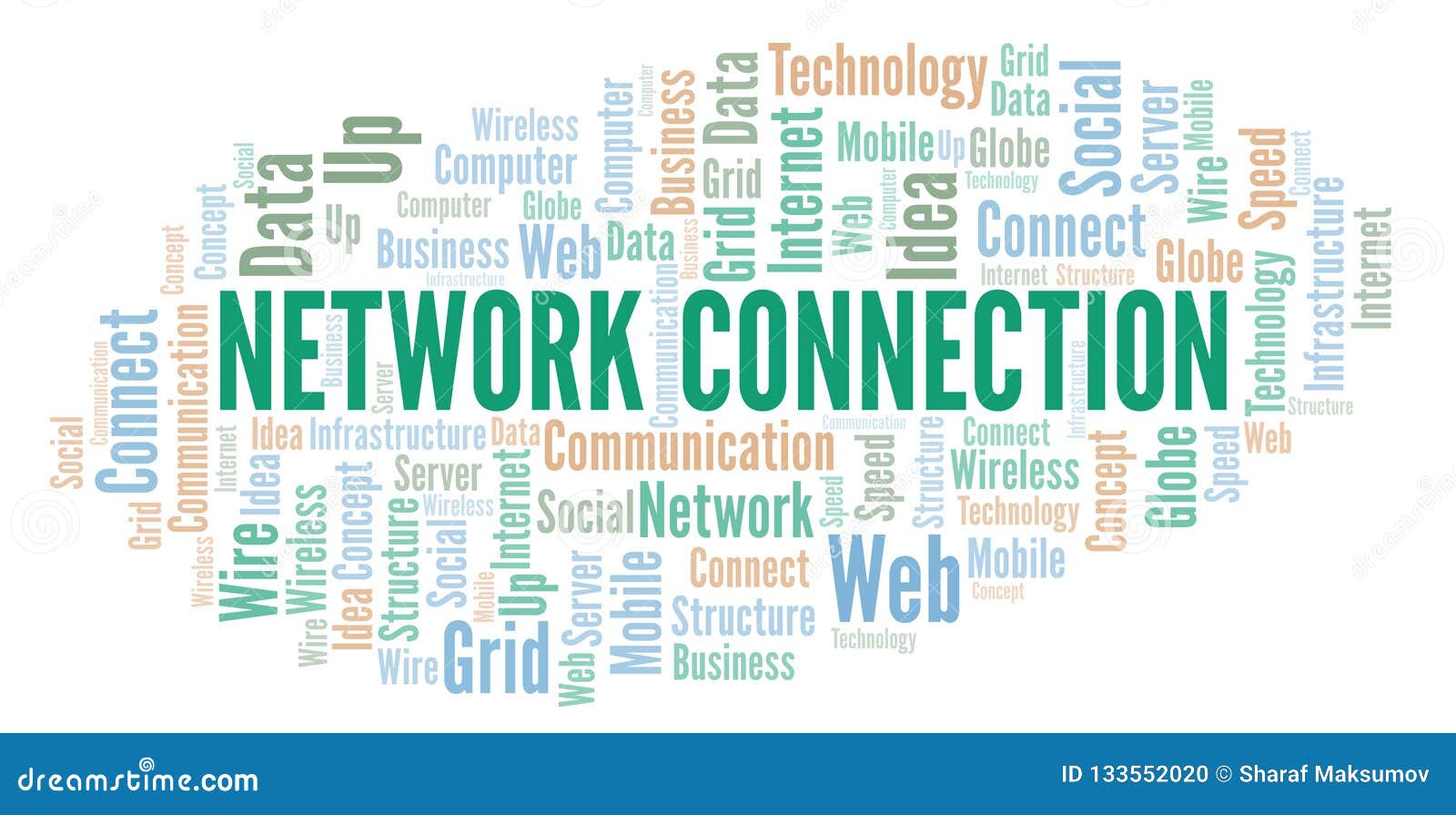 Network Connection Word Cloud Stock Illustration - Illustration of ...