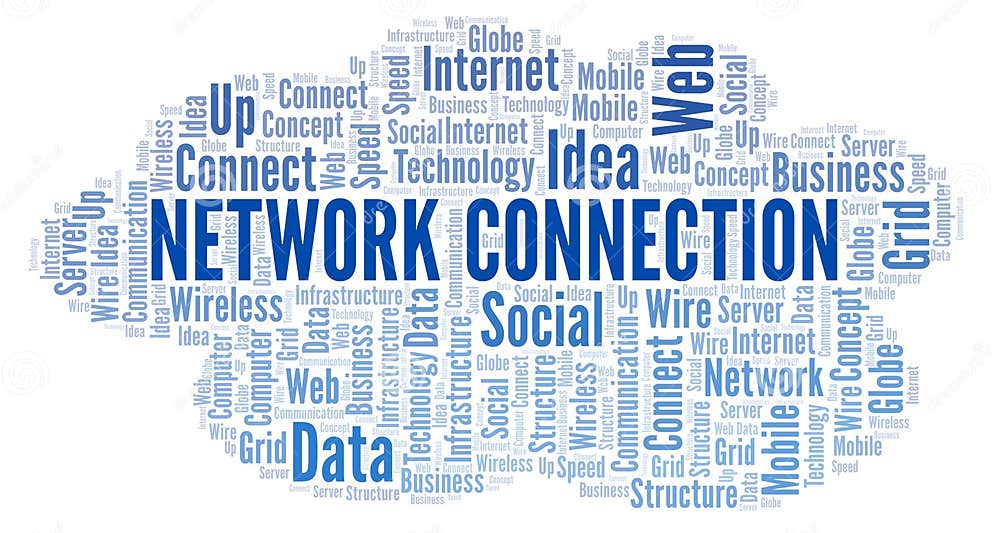 Network Connection Word Cloud Stock Illustration - Illustration of ...