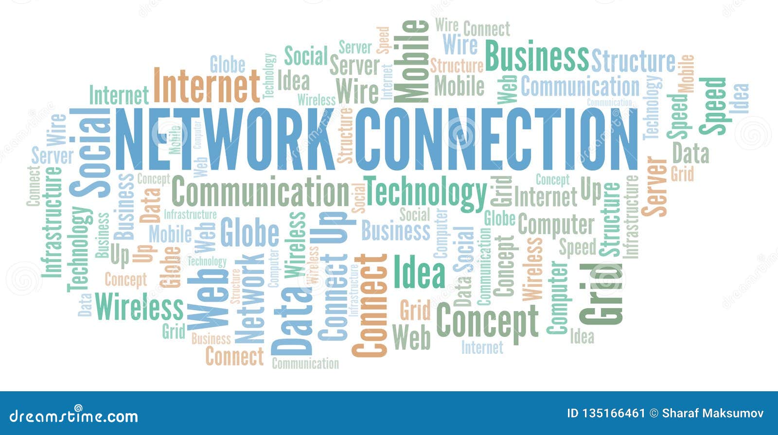 Network Connection Word Cloud Stock Illustration - Illustration of ...