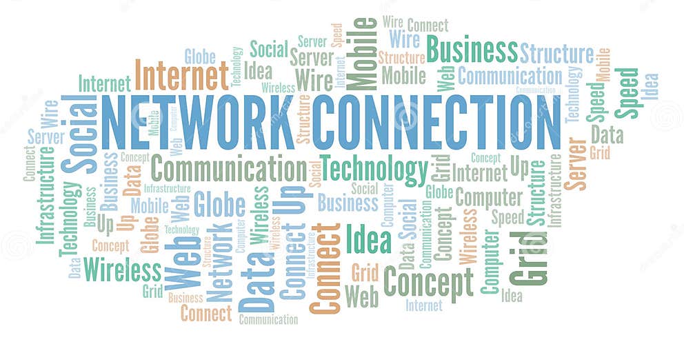 Network Connection Word Cloud Stock Illustration - Illustration of ...