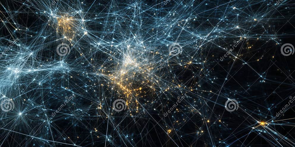 Network Connections Abstract: Illuminated Node and Fiber Optic Pathway ...