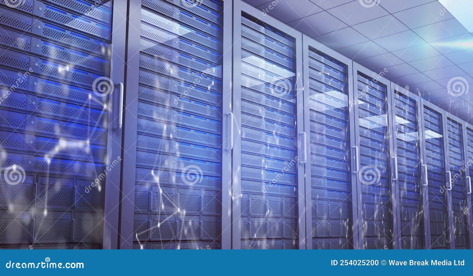 Network of Connections Against Multiple Servers Stock Illustration ...