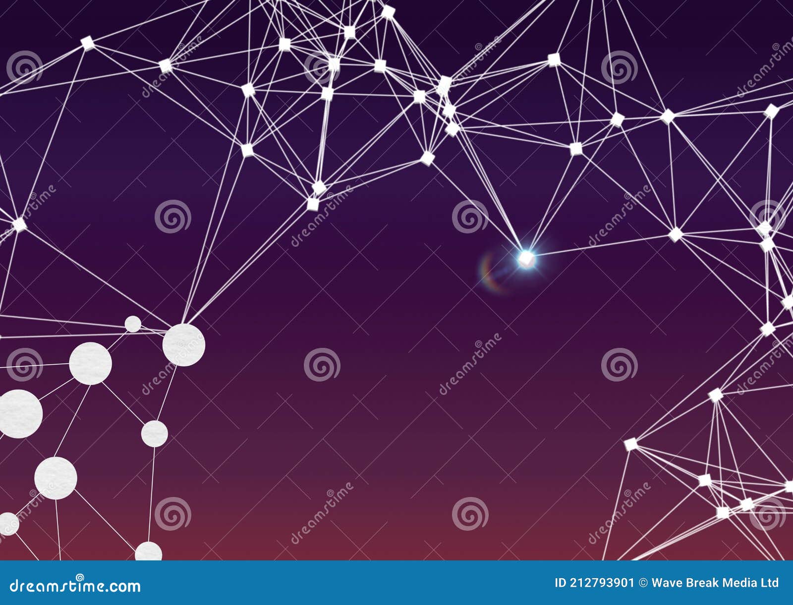 Network of Connections Against Purple and Red Gradient Background Stock ...