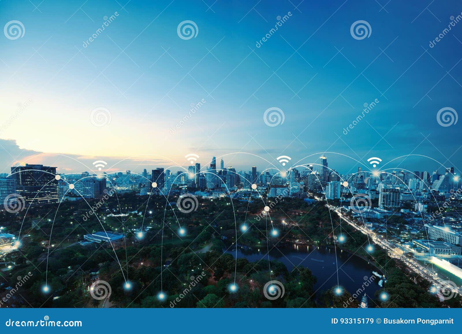 Network Connections between City and Park Background, Network and ...