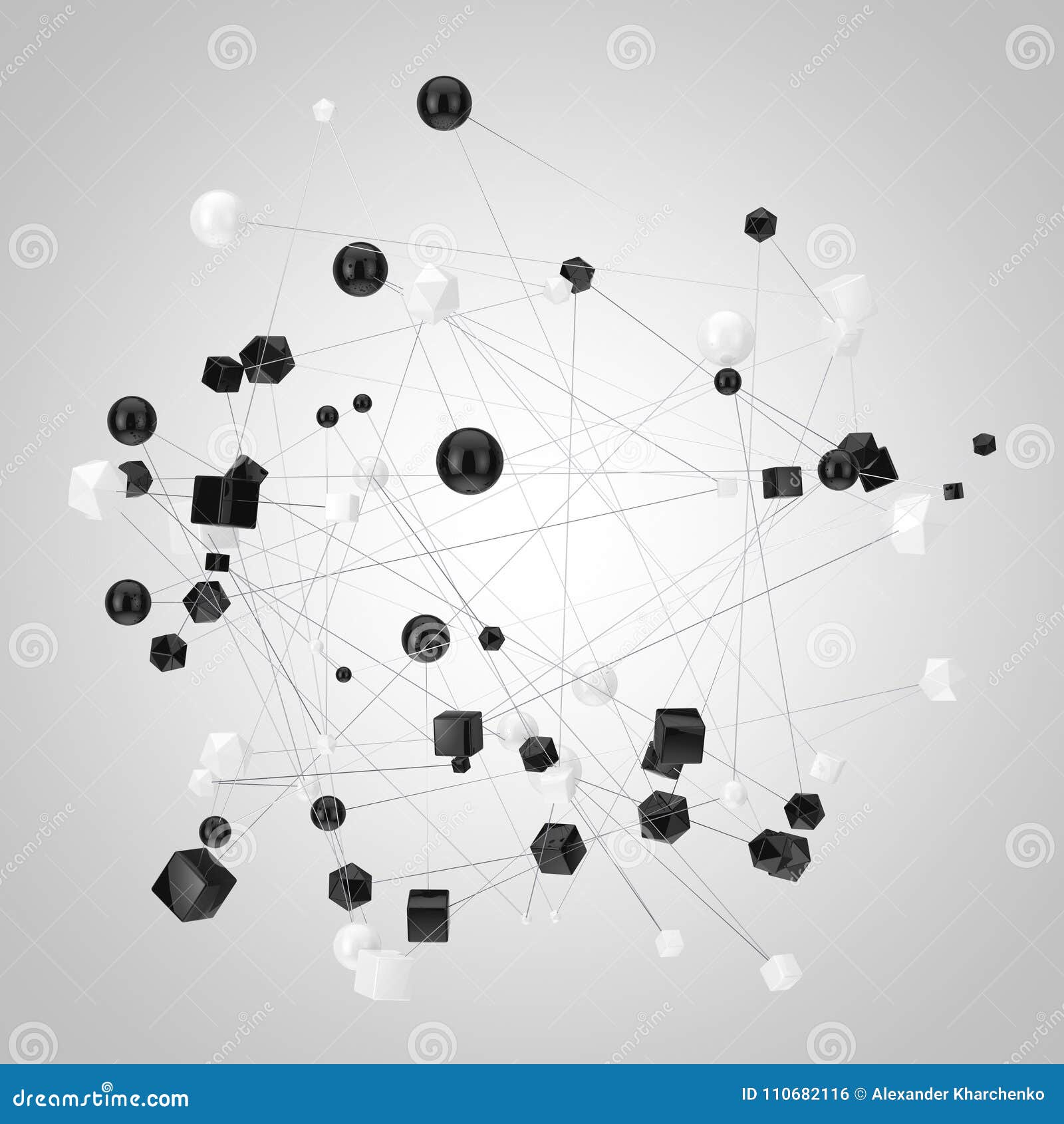 Network Connections Concept. Abstract Figures Connected with Lin Stock ...