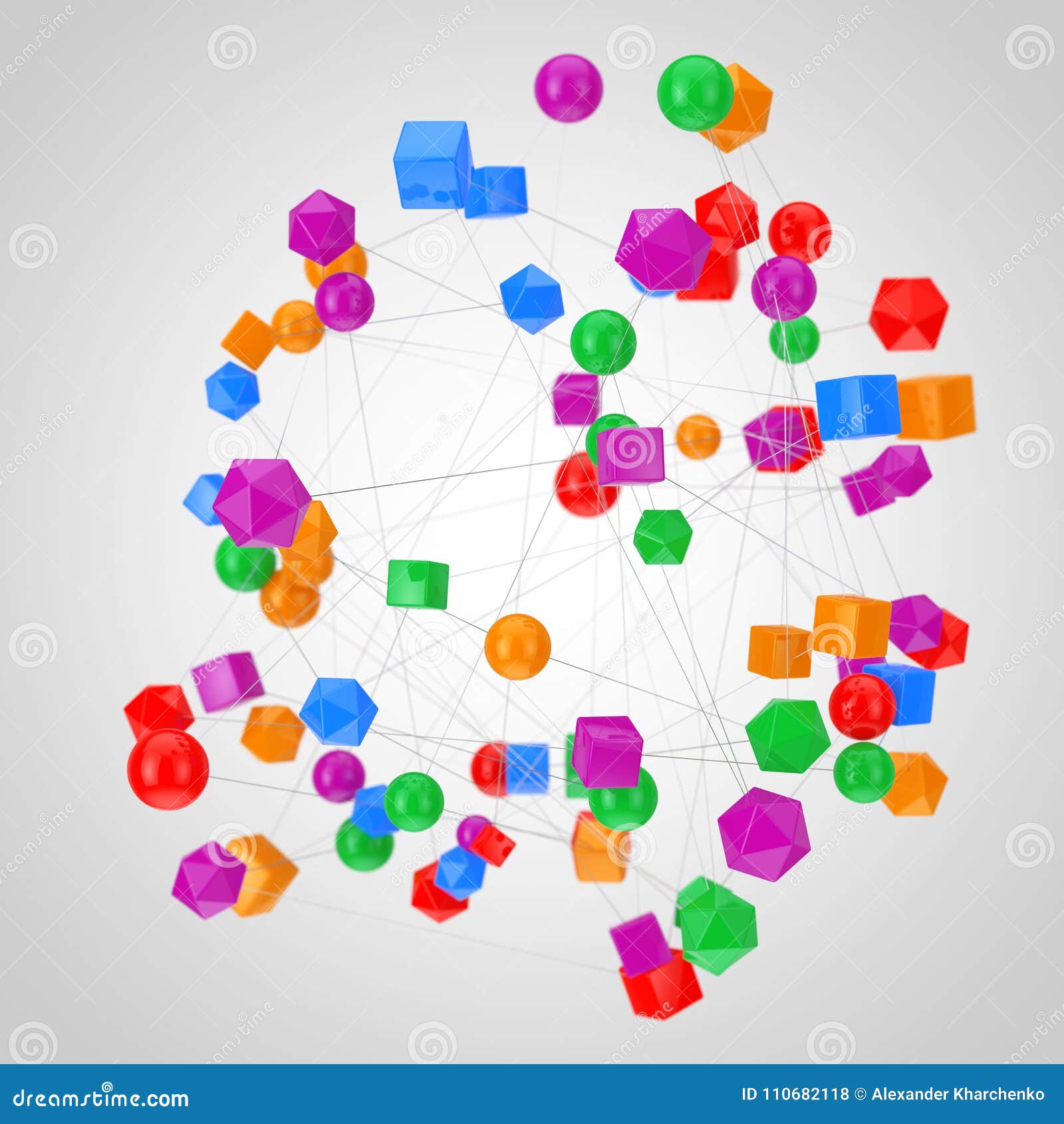 Network Connections Concept. Abstract Figures Connected with Lin Stock ...