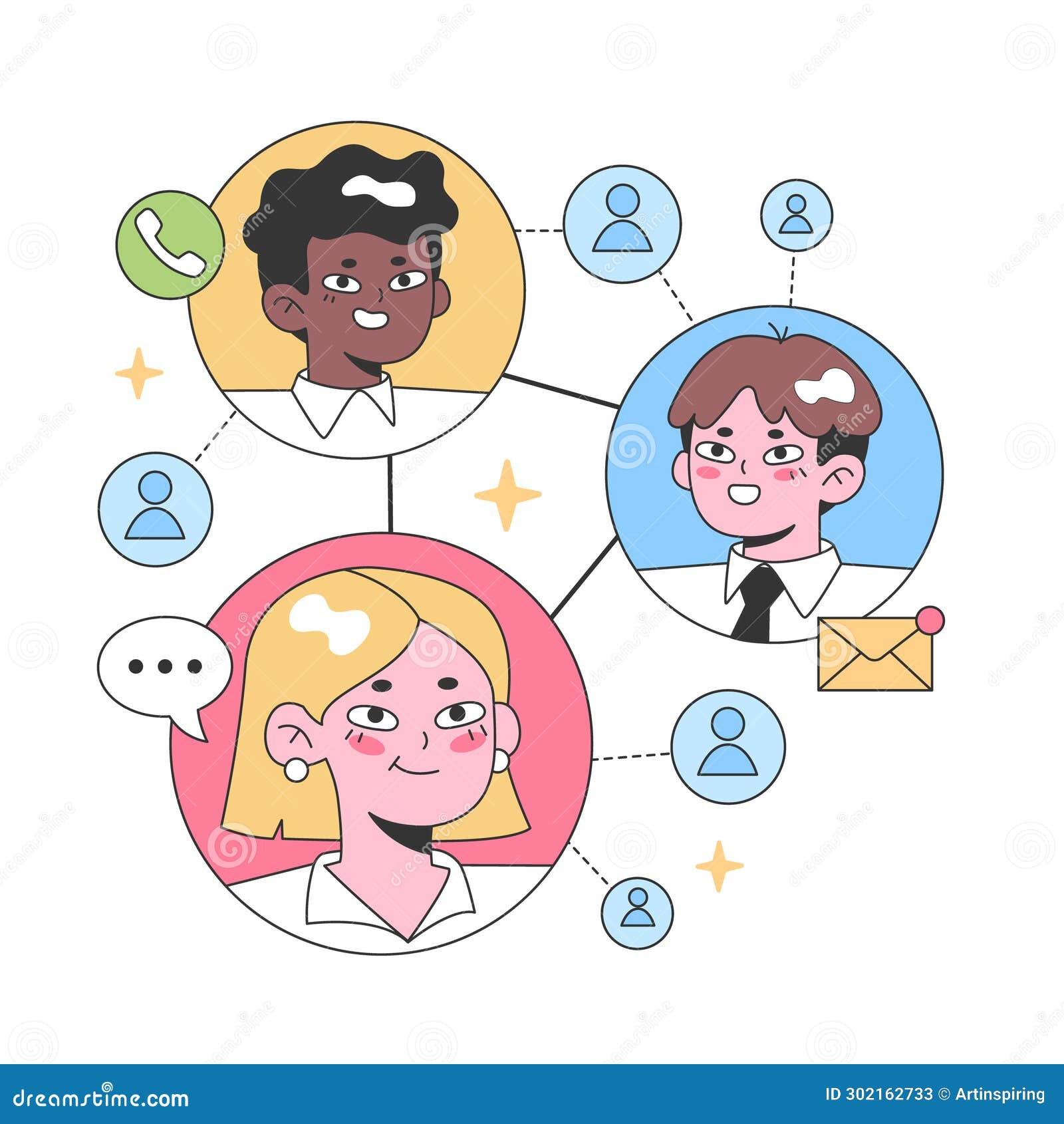 Network Connections Concept. Flat Vector Illustration. Stock Vector ...