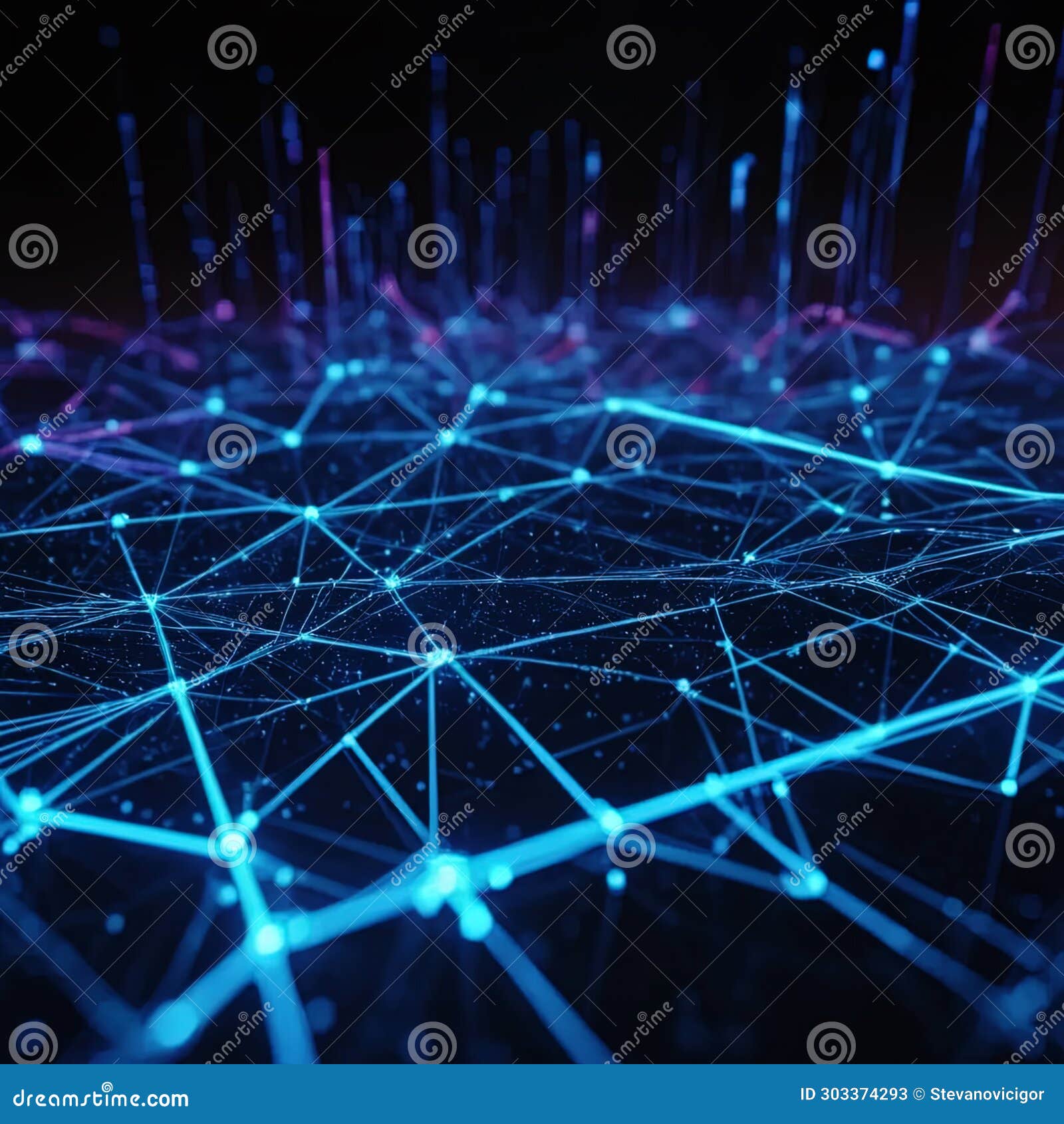 Network Connections in Digital Cyberspace Stock Illustration ...