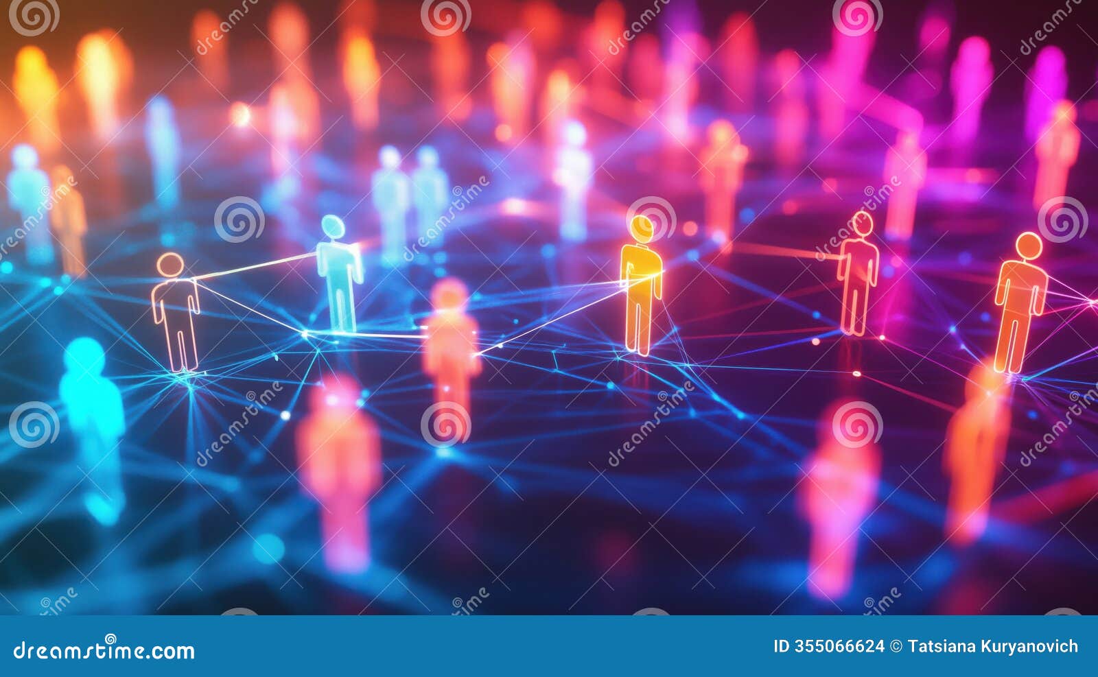 Network Connections among Diverse People Silhouettes Stock Photo ...