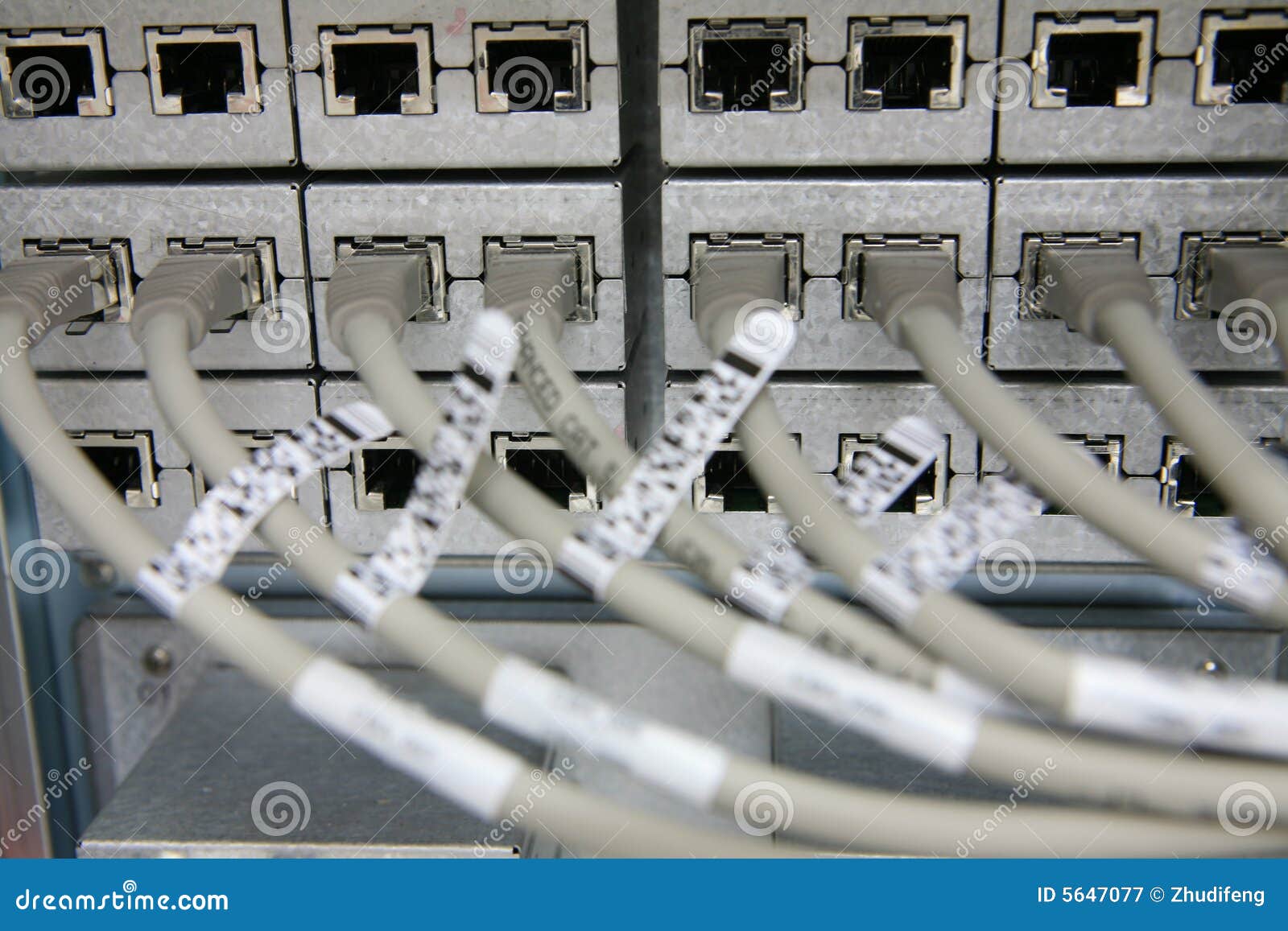 Network Connections Going into Rack Stock Image - Image of hardware ...