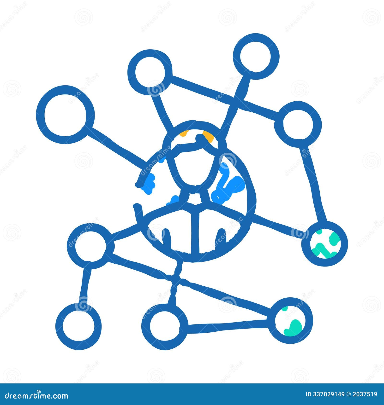 Network Connections Icon Doodle Illustration Stock Vector ...