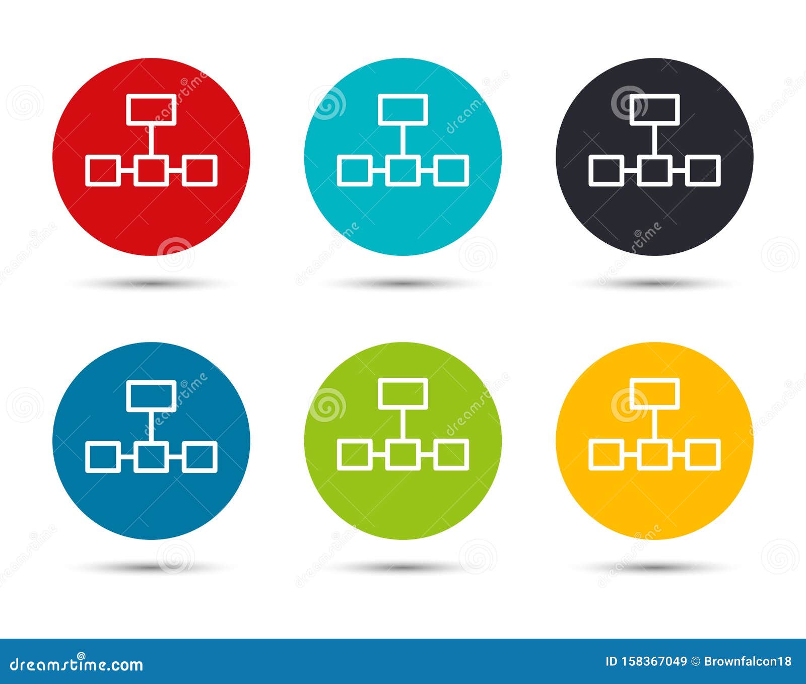 Network Connections Icon Flat Round Button Set Illustration Design Stock Vector - Illustration ...