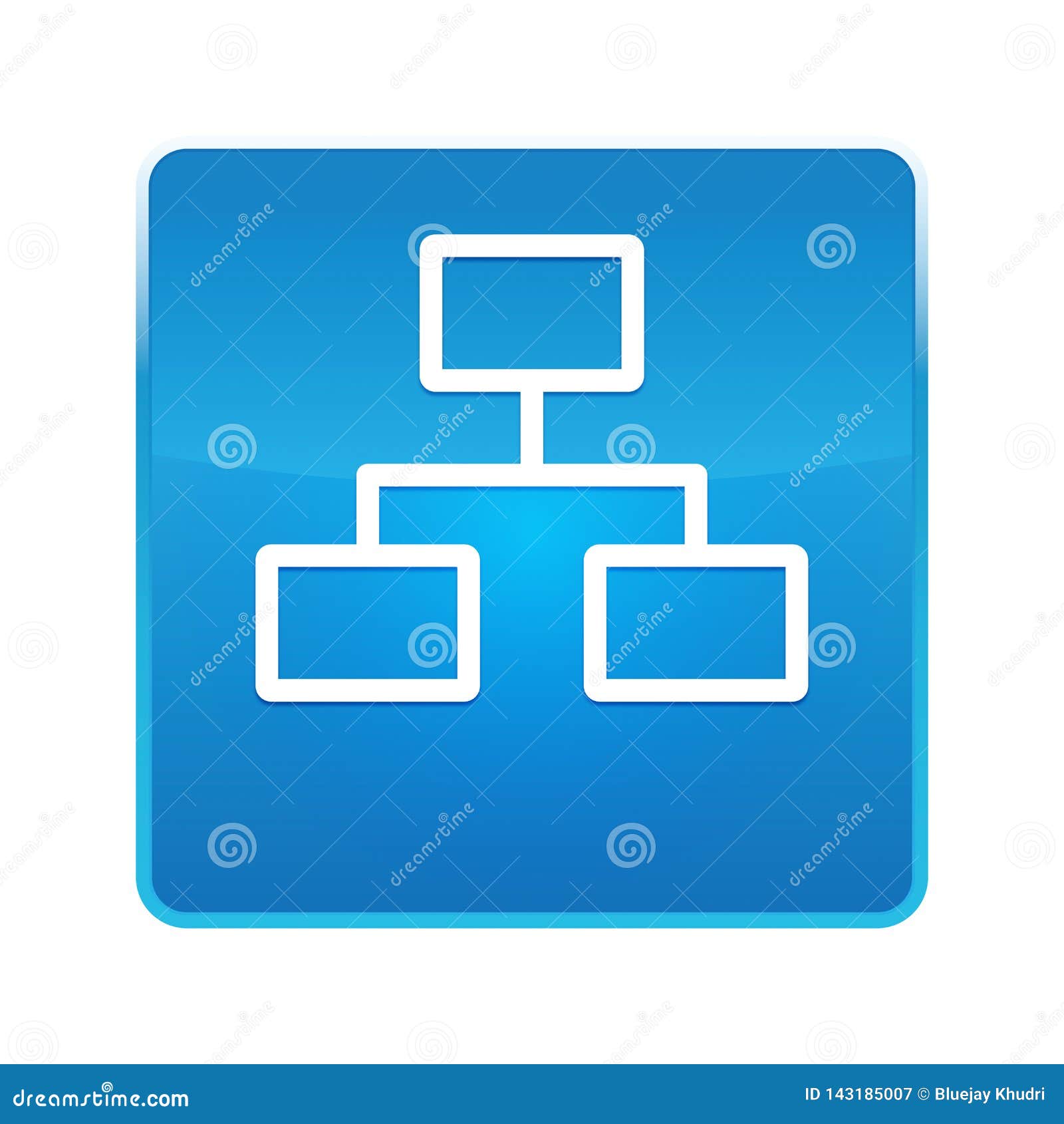 Network Connections Icon Shiny Blue Square Button Stock Illustration ...