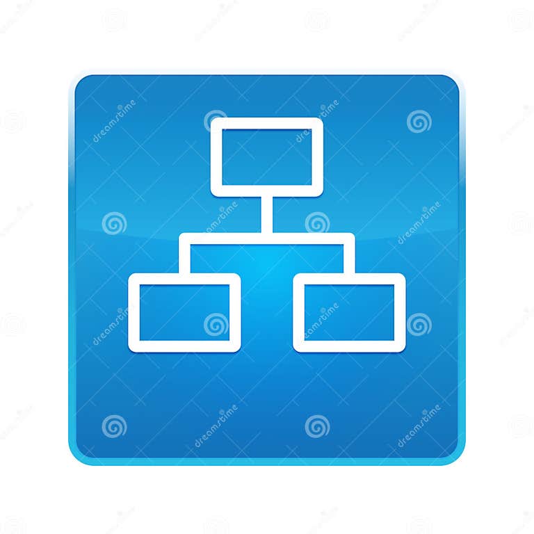 Network Connections Icon Shiny Blue Square Button Stock Illustration ...