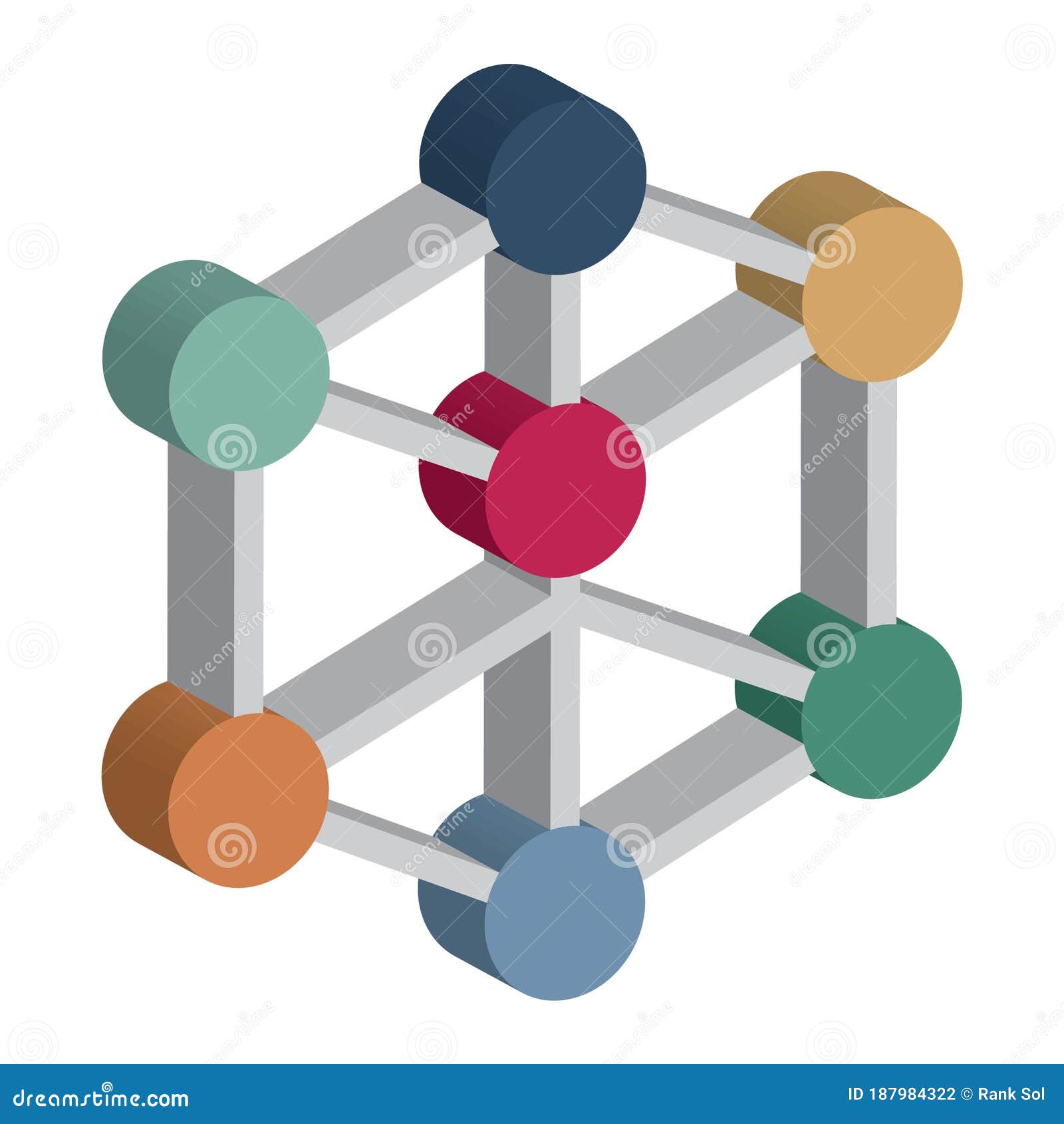 Network Connections Isometric Vector Isolated Icon Which Can Easily ...
