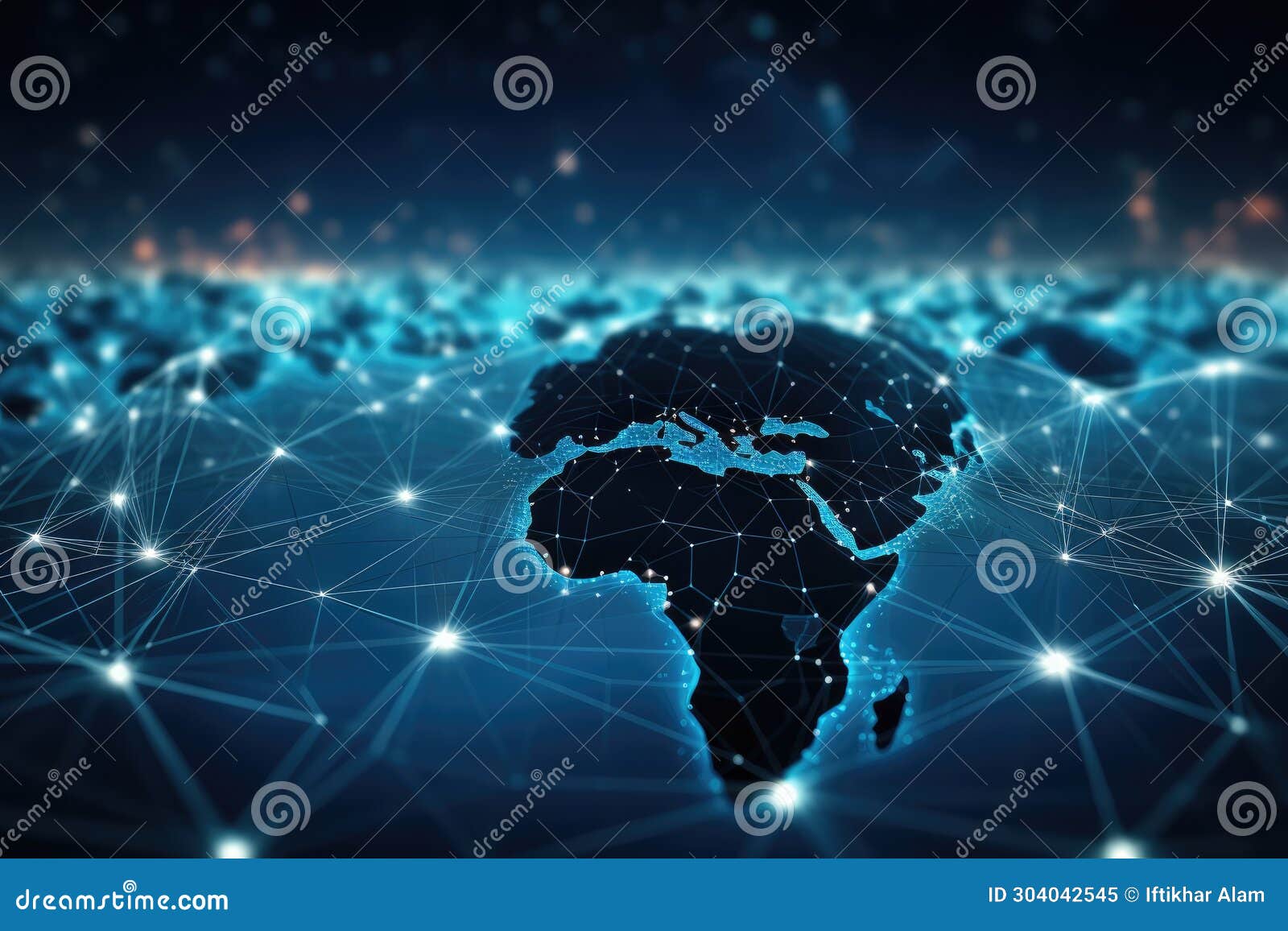 Network Connections, Map of World with Interconnected Lines, Global ...