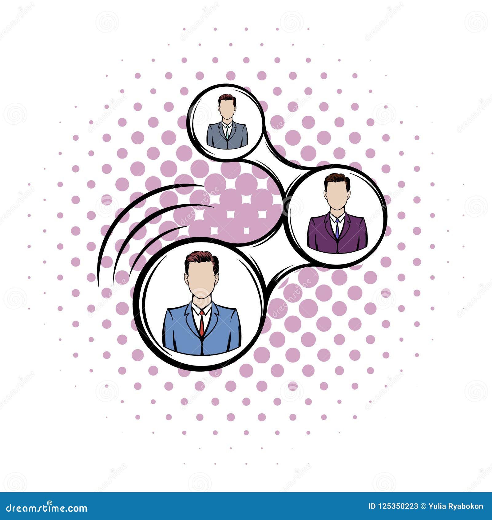 Network Connections between People Comics Icon Stock Illustration ...