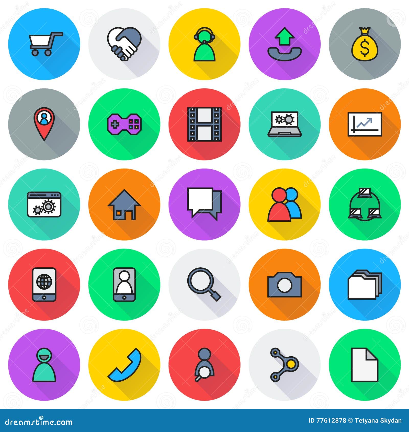 Network Connections on Round Background Stock Illustration ...