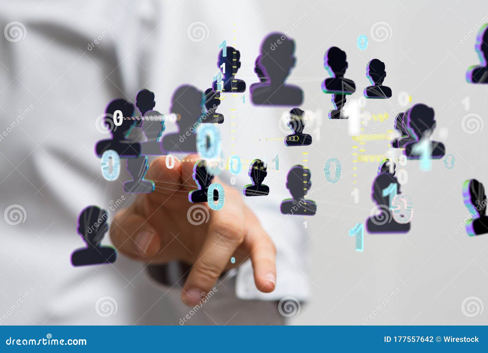 A Network Connections Team Working and Interacting Stock Photo - Image ...