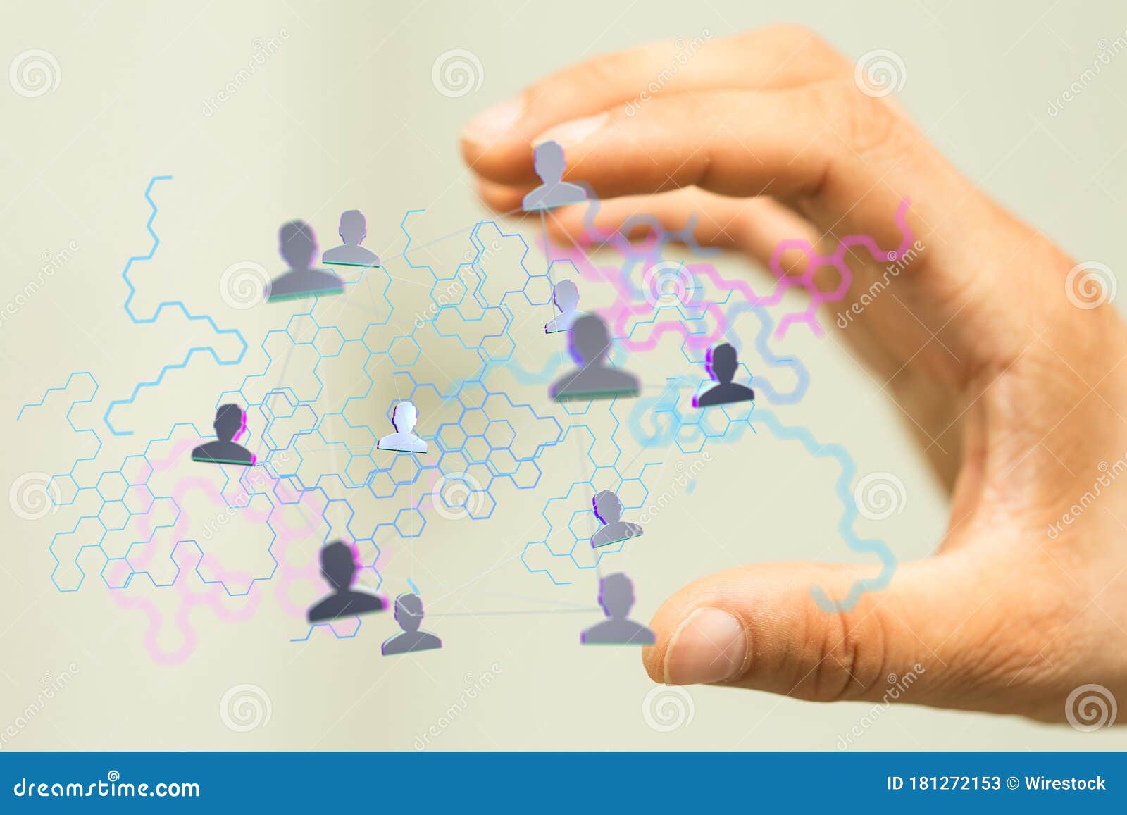 A Network Connections Team Working and Interacting Stock Image - Image ...